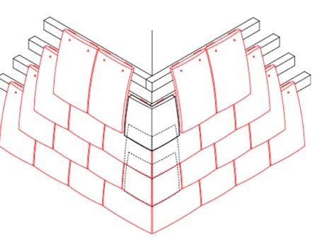 Internal & external corner details for vertical tiling
