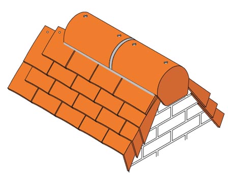Clay roof tile details - ridges and finials