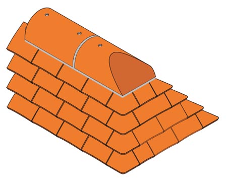 Clay roof tile details - ridges and finials