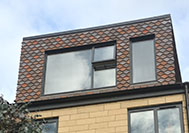 Vertical tiling projects using Dreadnought clay tiles