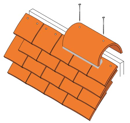 Clay roof tile details - ridges and finials