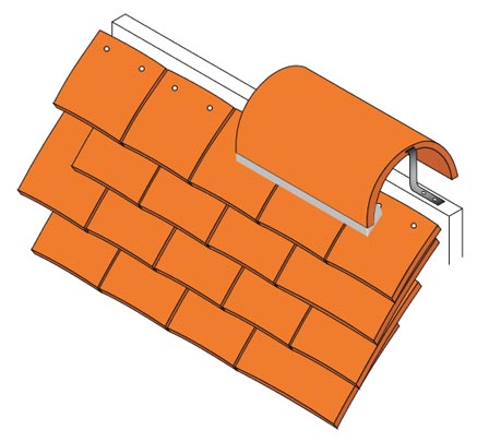 Clay roof tile details - ridges and finials